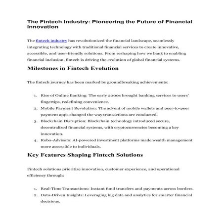 Basics of Fintech Notes Unit 1 to Unit 3 | PDF