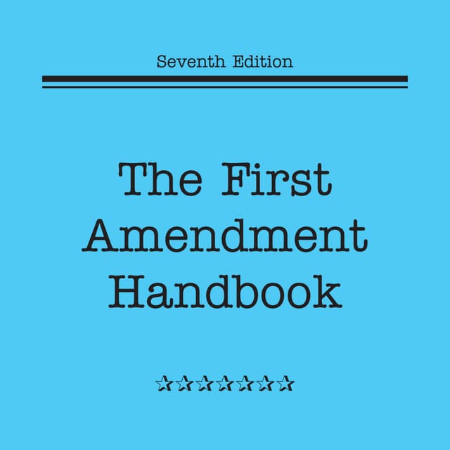 The First Amendment Handbook | PDF | Law