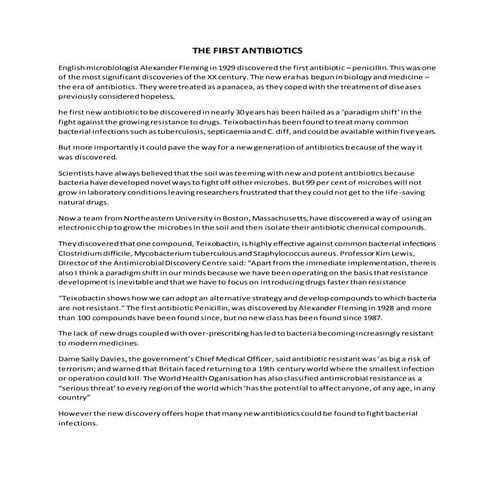Discovery of antibiotics | PPTX