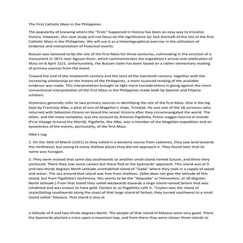 GROUP 7 - FIRST MASS| Readings in Philippine History | PDF