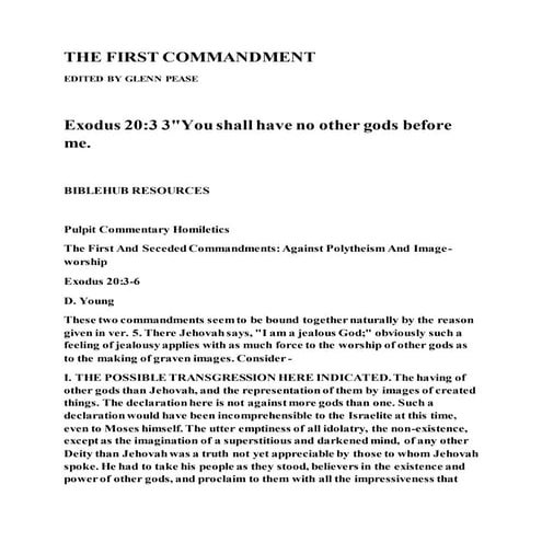 The first commandment | DOCX | Judaism | Religion & Spirituality