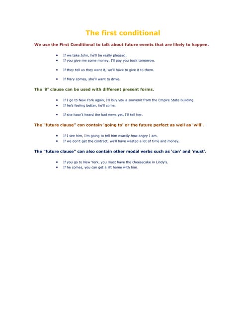 Conditional sentences i | PPT