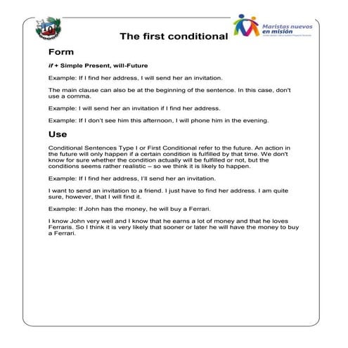 The first conditional | DOCX | Internet for Beginners | Internet
