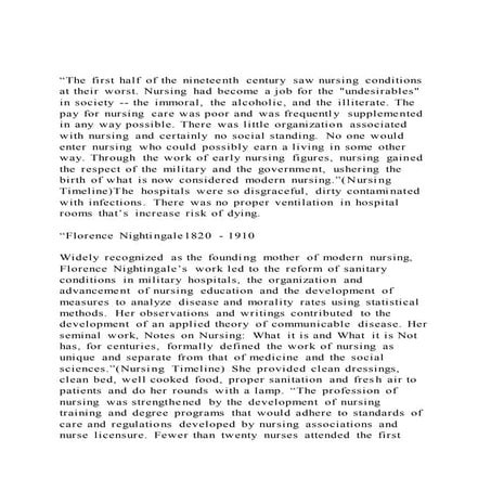 The first half of the nineteenth century saw nursing conditions | PDF