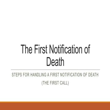 The first notification of death(1) | PPTX