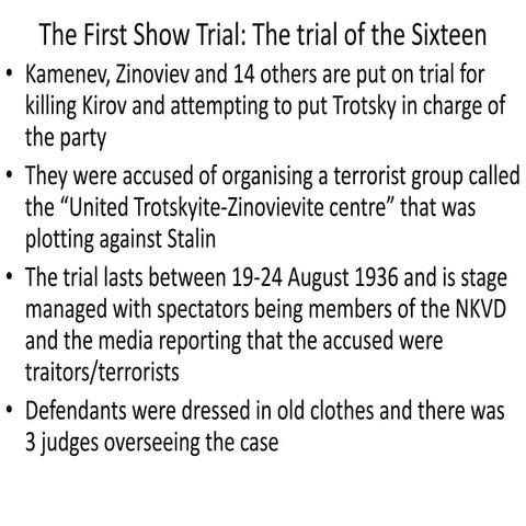 The first show trial 1936 | PPT