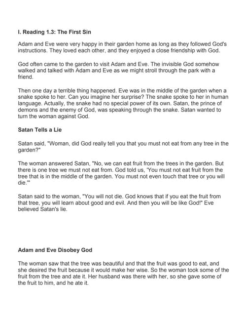 The story of ADAM AND EVE, “The first sin” | PPTX