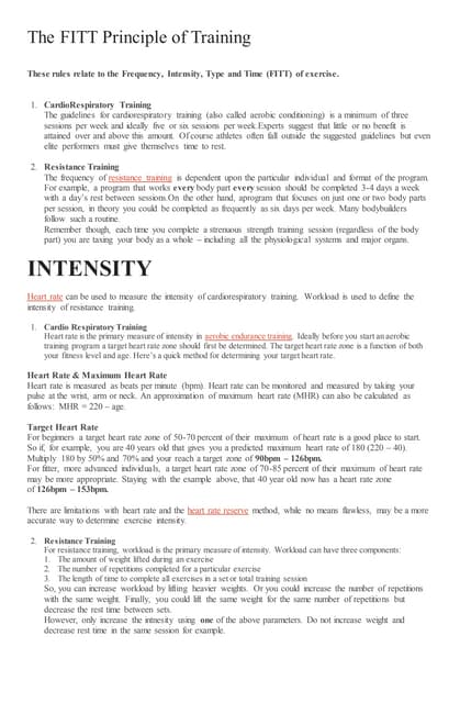 Principles of Training | PPT