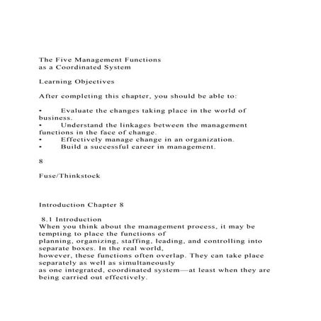 The Five Management Functions as a Coordinated SystemLea.docx