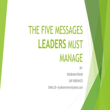 The five messages leaders must manage | PPTX