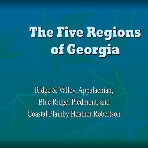 The Five Regions of Georgia | PPT