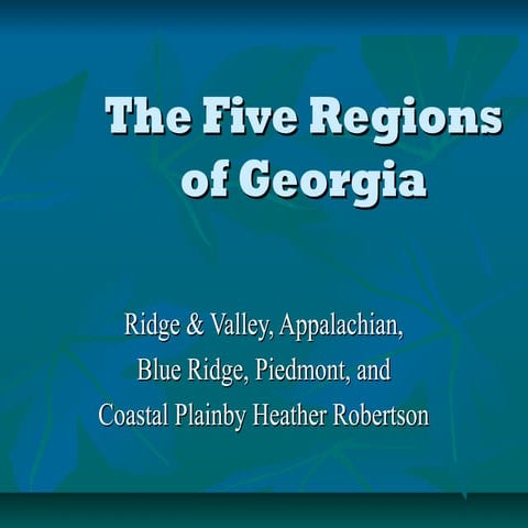 The Five Regions Of Georgia | PPT
