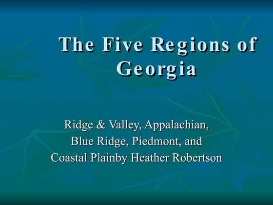 The Five Regions Of Georgia | PPT | Geography | Science