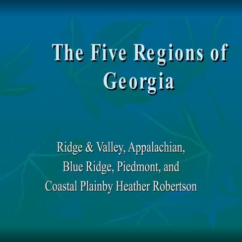 The Five Regions Of Georgia | PPT