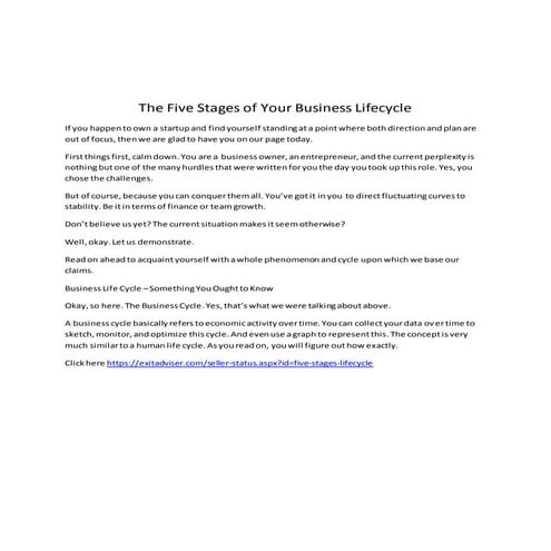 The five stages of your business lifecycle | DOCX