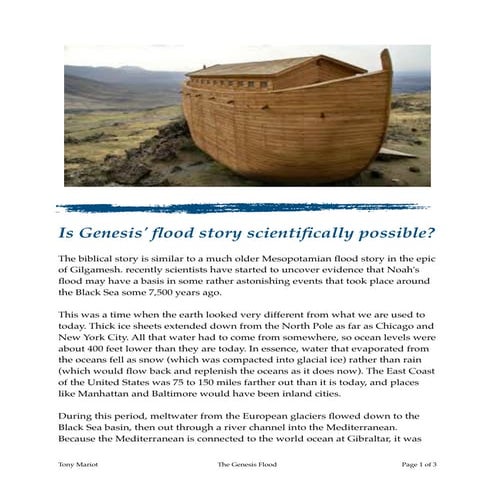 Is Genesis' flood story scientifically possible? | PDF