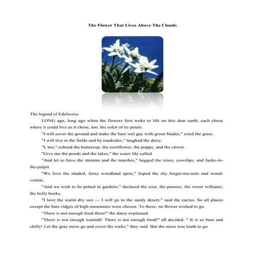 Short Story 'The flower that lives above the clouds'.doc