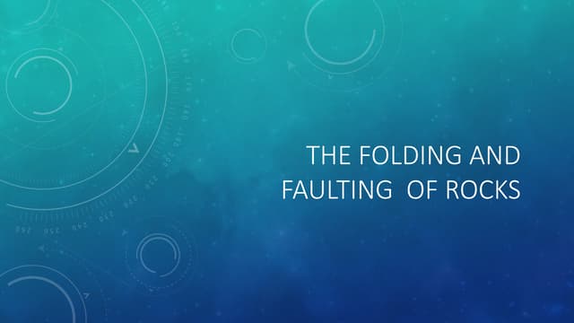 Behaviors of Rocks Under Stress and Pressure | PPTX