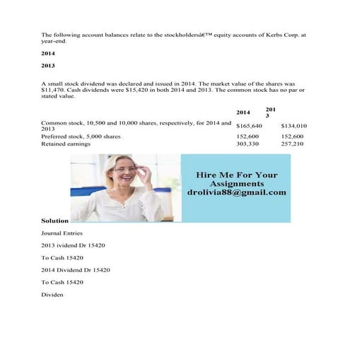 The following account balances relate to the stockholders equity accou.docx