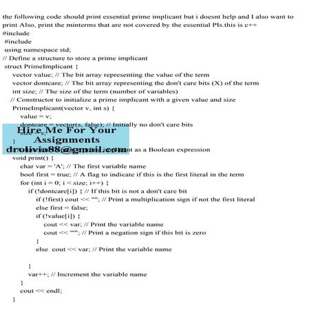 The Following Code Should Print Essential Prime Implicant But I Does Pdf