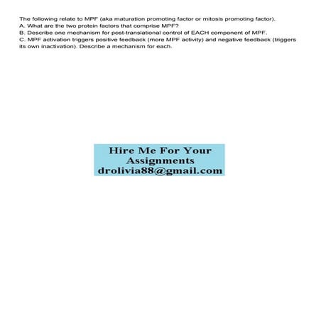 The following relate to MPF aka maturation promoting factor.pdf