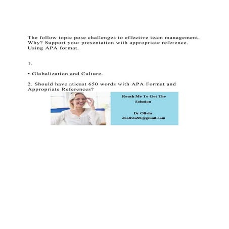 The follow topic pose challenges to effective team management. W.docx