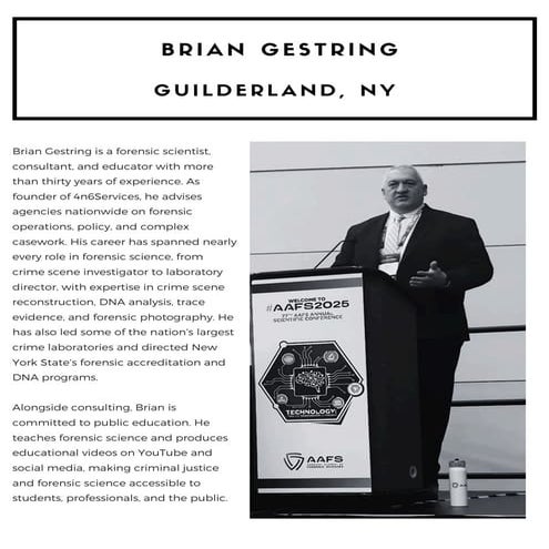 The Career Path of Forensic Scientist Brian Gestring | PDF