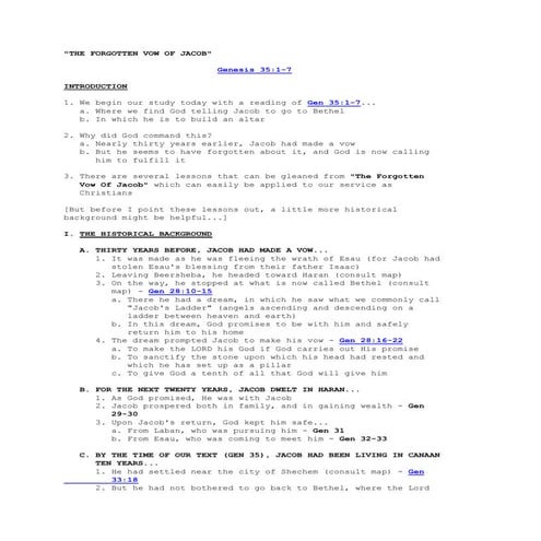 The forgotten vow of jacob | DOCX