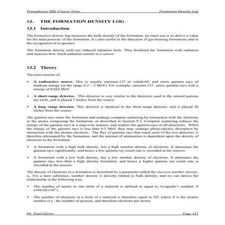 The formation density log chapter 13 | PDF