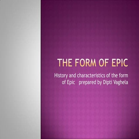 The form of epic | PDF
