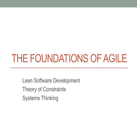 The Foundations Of Agile Ppt