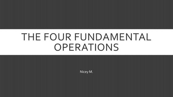 Basic operations in Mathematics | PPT