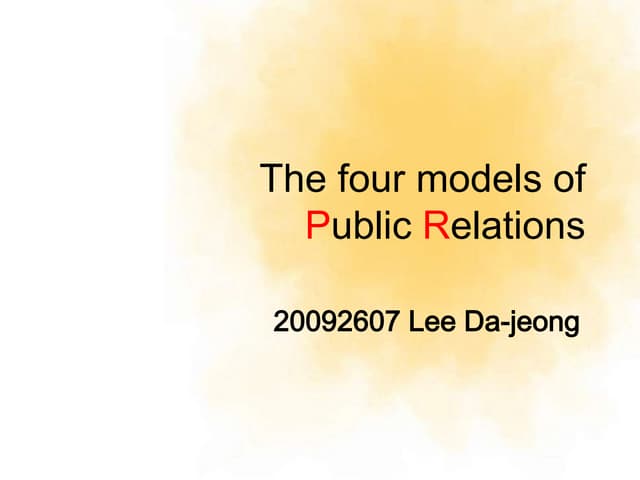 The four models of pr | PPTX