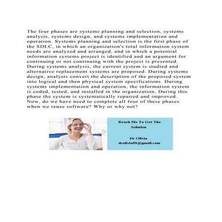 The four phases are systems planning and selection, systems analys.docx