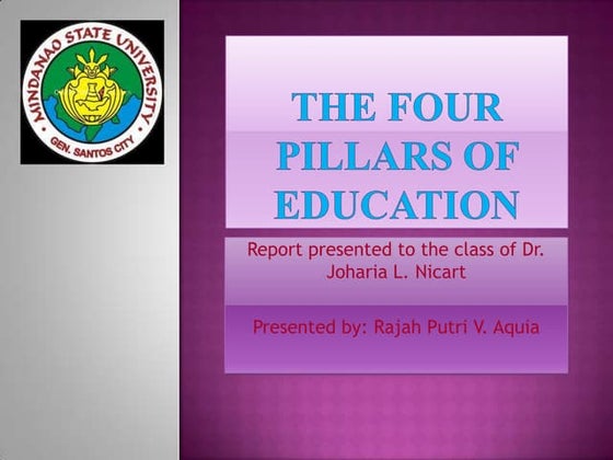 UNESCO four pillars of education | PPT
