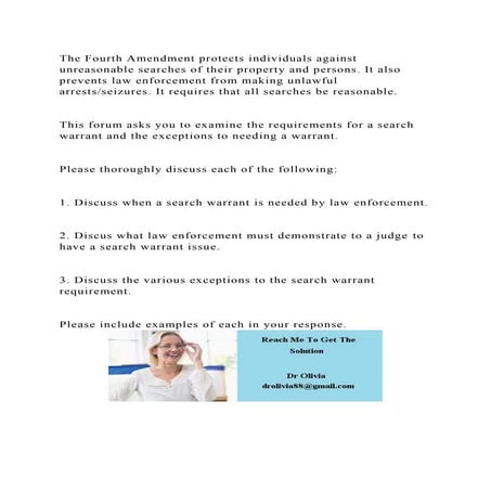 The Fourth Amendment Protects Individuals Against Unreasonable Searc Docx