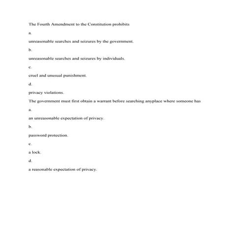 The Fourth Amendment To The Constitution Prohibits A Unreasonable Sea Pdf