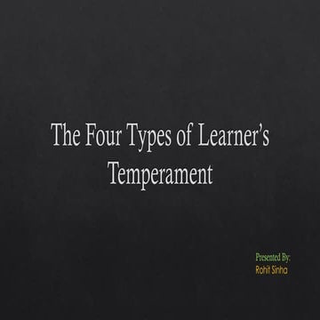 The Four Types of Learner’s Temperament | PDF