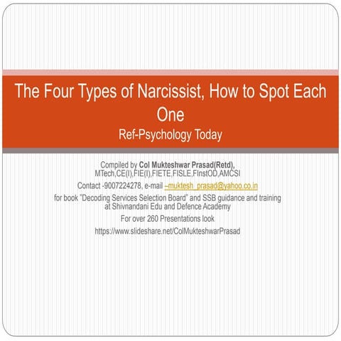 The four types of narcissist, how to | PPTX