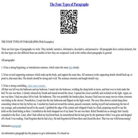 The Four Types Of Paragraphs | PPT
