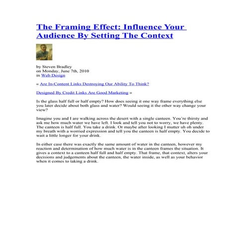 The framing effect | DOC