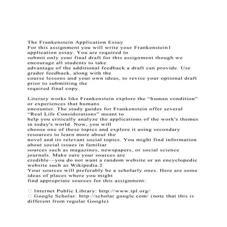 The Frankenstein Application Essay For this assignment you w.docx