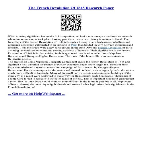 The French Revolution Of 1848 Research Paper | PDF