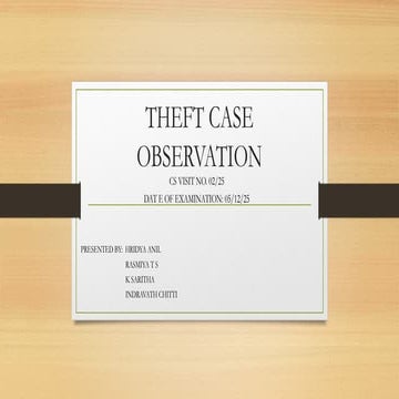 THEFT CASE OBSERVATION. Includes case details | PPTX