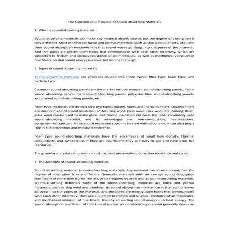 The Function and Principle of Sound absorbing Materials.pdf