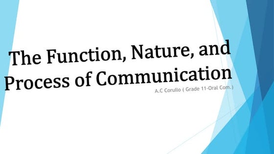 Purposive Communication Lesson 1: Nature, Elements, and Functions of Verbal and Non-verbal ...