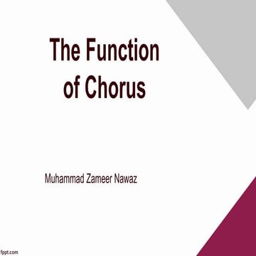 The function of chorus | PPTX