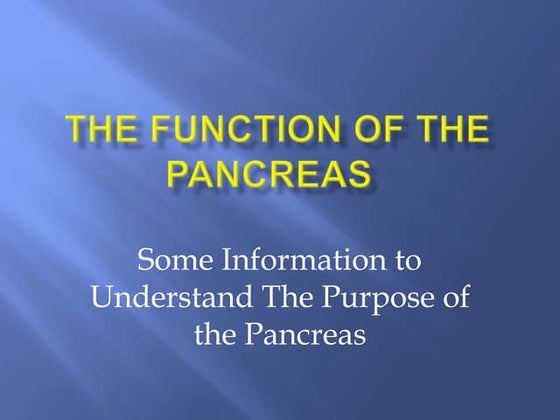 PANCREATIC FUNCTION TESTS | PPTX