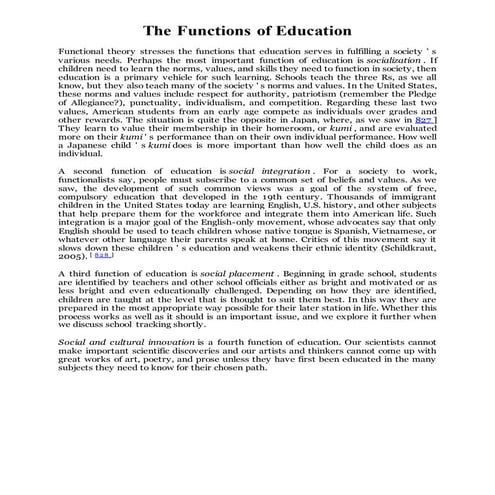 The functions of education | DOCX