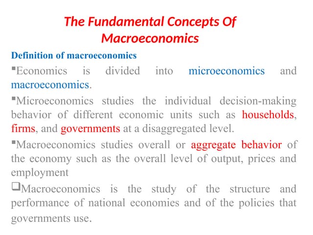 Basic concept of macro economics | PPT